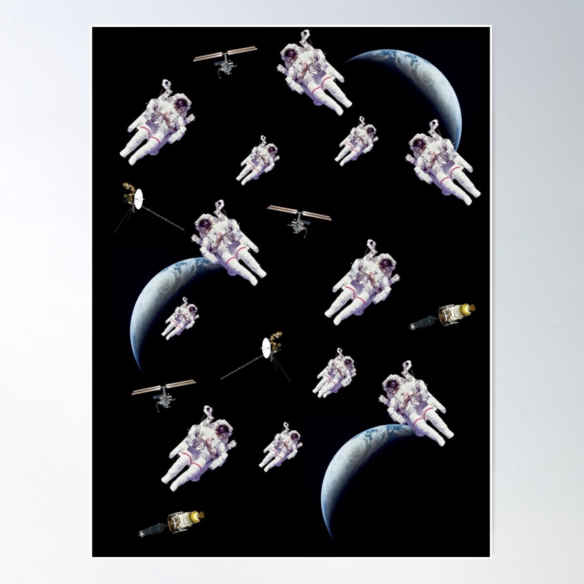 Space Junk - Nasa Photography Patter Poster Wall Art, Modern Wall Decor ...