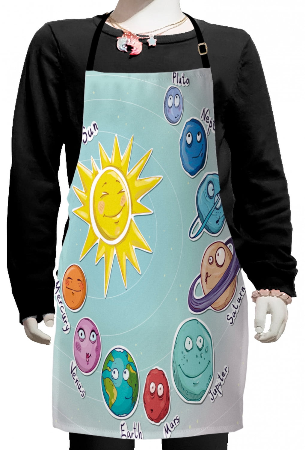 Space Kids Apron, Cartoon Sun Planets of Solar System Fun Celestial ...