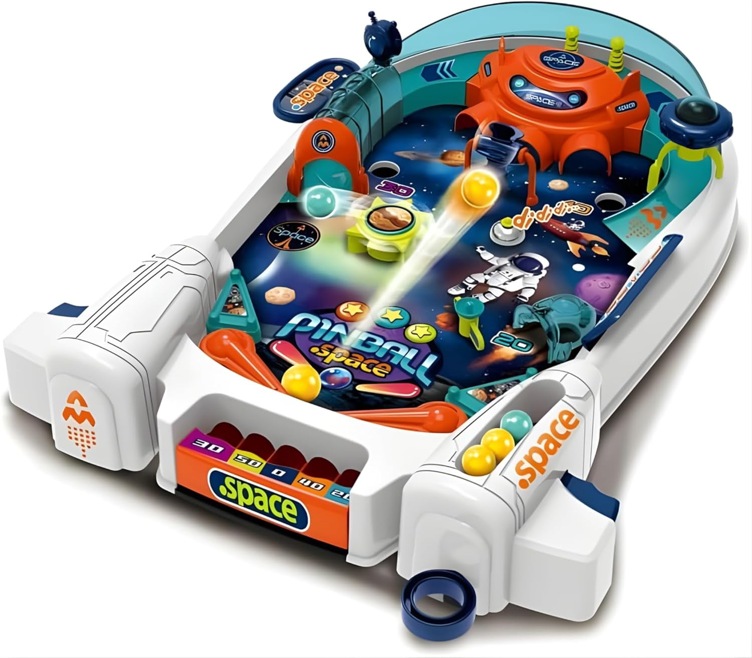 Space Kids Mini Pinball Machine Tabletop Arcade Game 1-2 Player Ages 3 ...