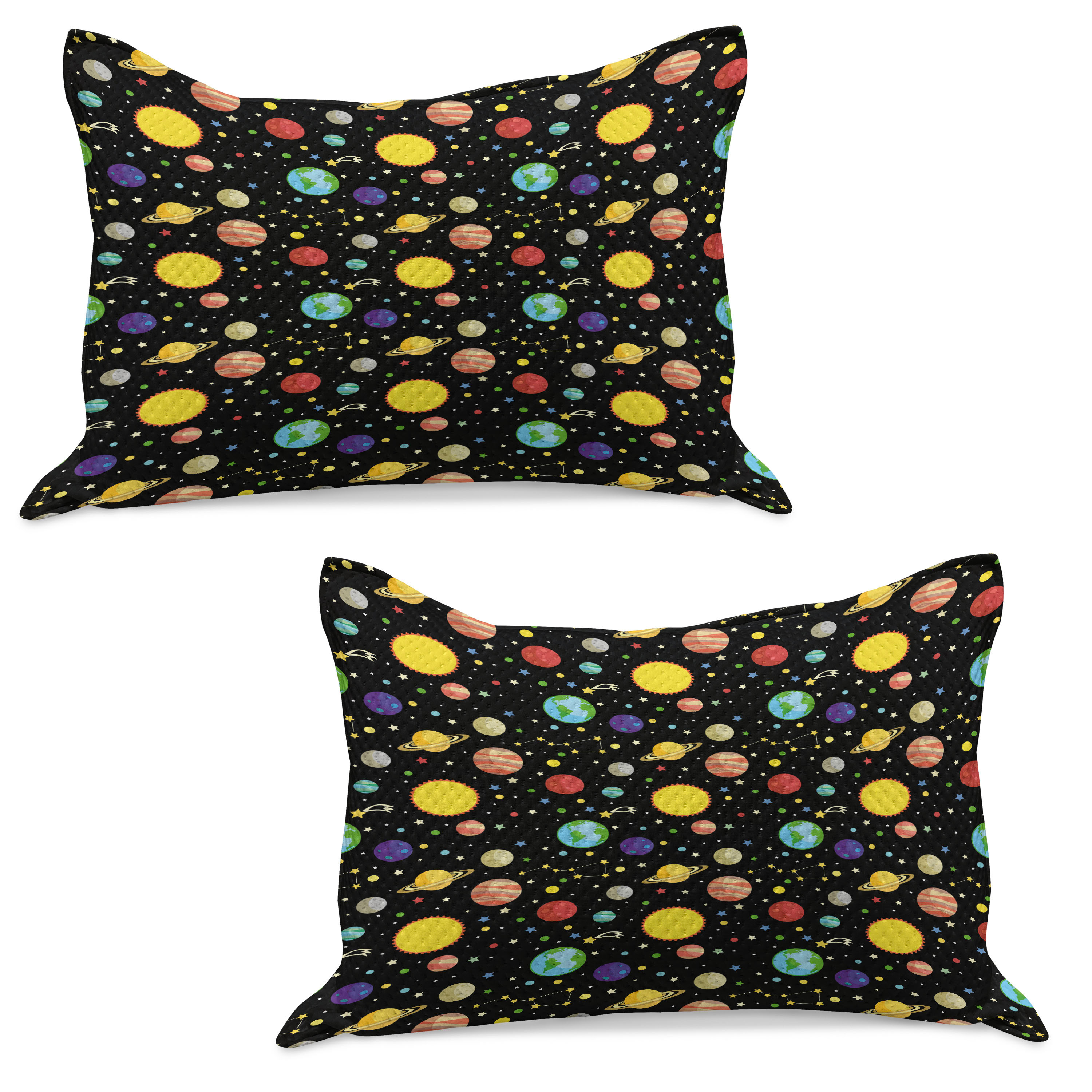 Space Knitted Quilt Pillowcover Set of 2, Comets and Constellations ...