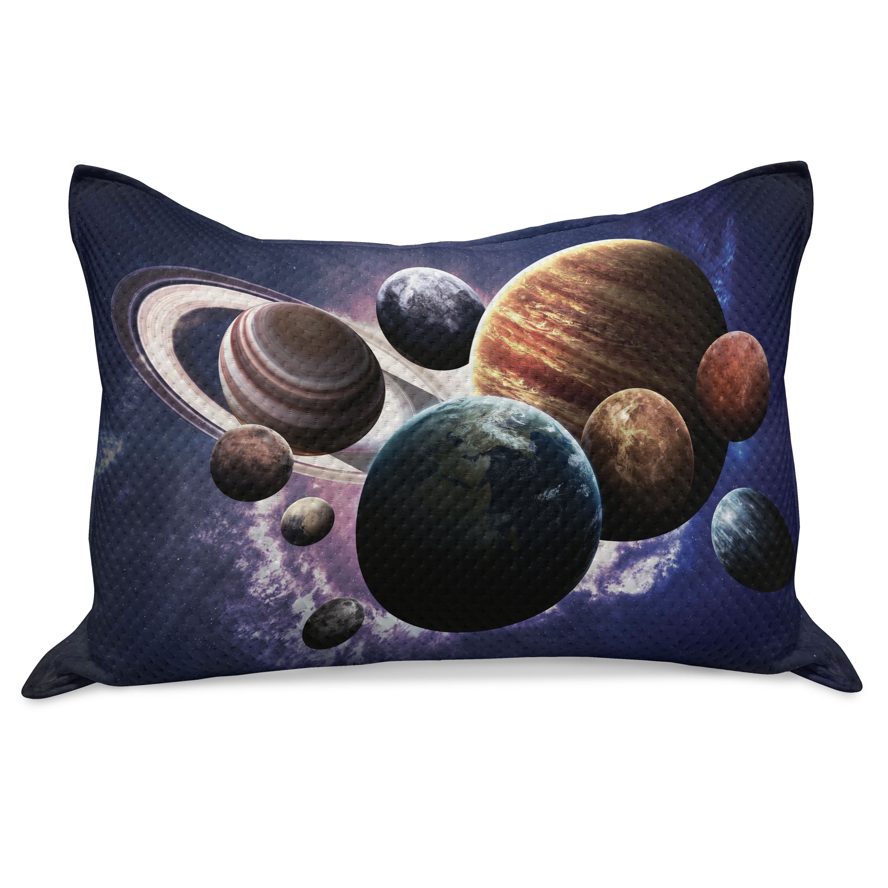 Space Knitted Quilt Pillowcover, Solar System Planets All Together in ...