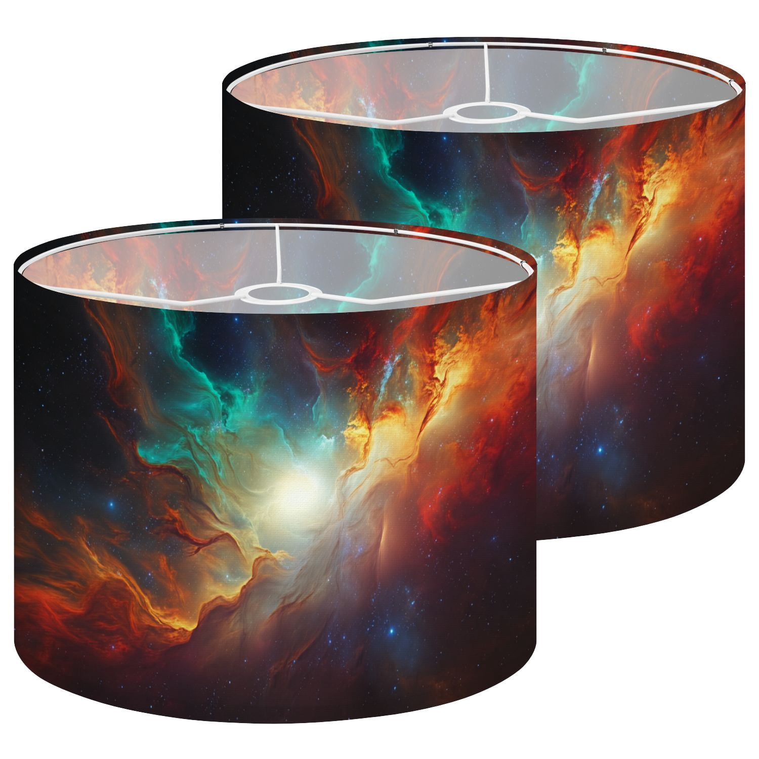 Space Lampshades 2 Pack Space Cosmic Cloud Orion Crab Nebula Modern ...