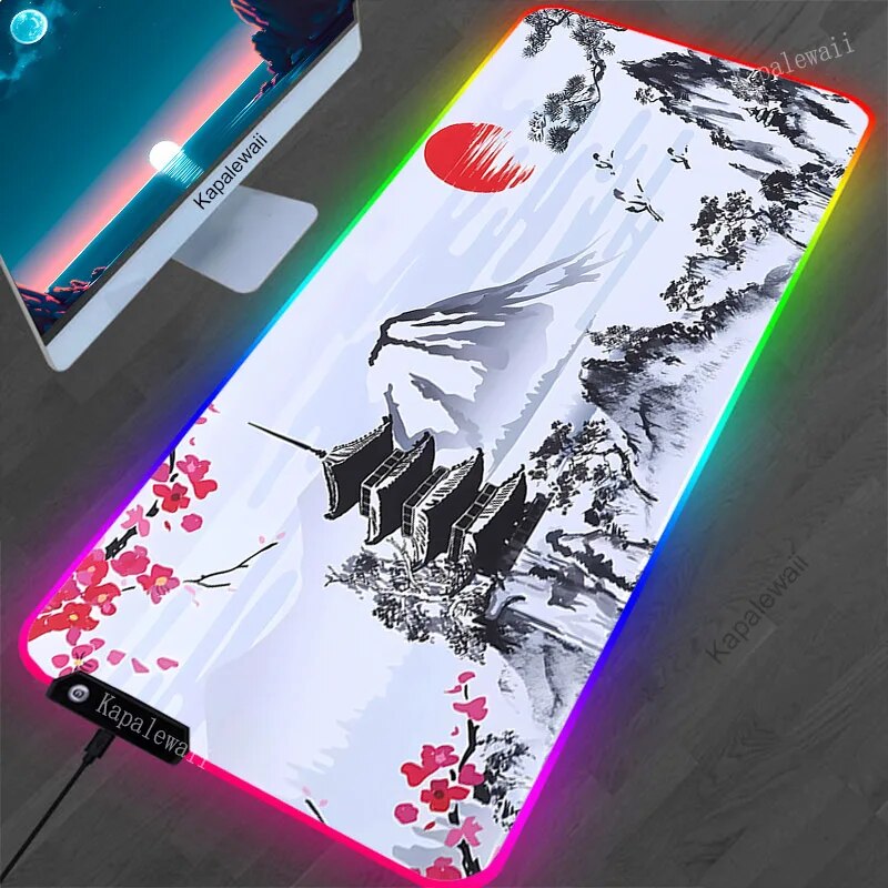 Space Large RGB Mouse Pad Gaming Mousepad LED Mouse Mat Gamer Mousemats ...
