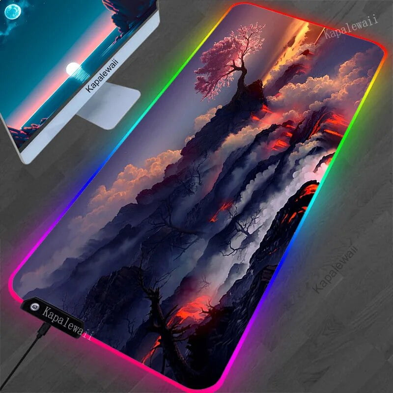Space Large RGB Mouse Pad Gaming Mousepad LED Mouse Mat Gamer Mousemats ...