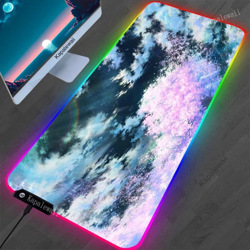 Space Large RGB Mouse Pad Gaming Mousepad LED Mouse Mat Gamer Mousemats ...