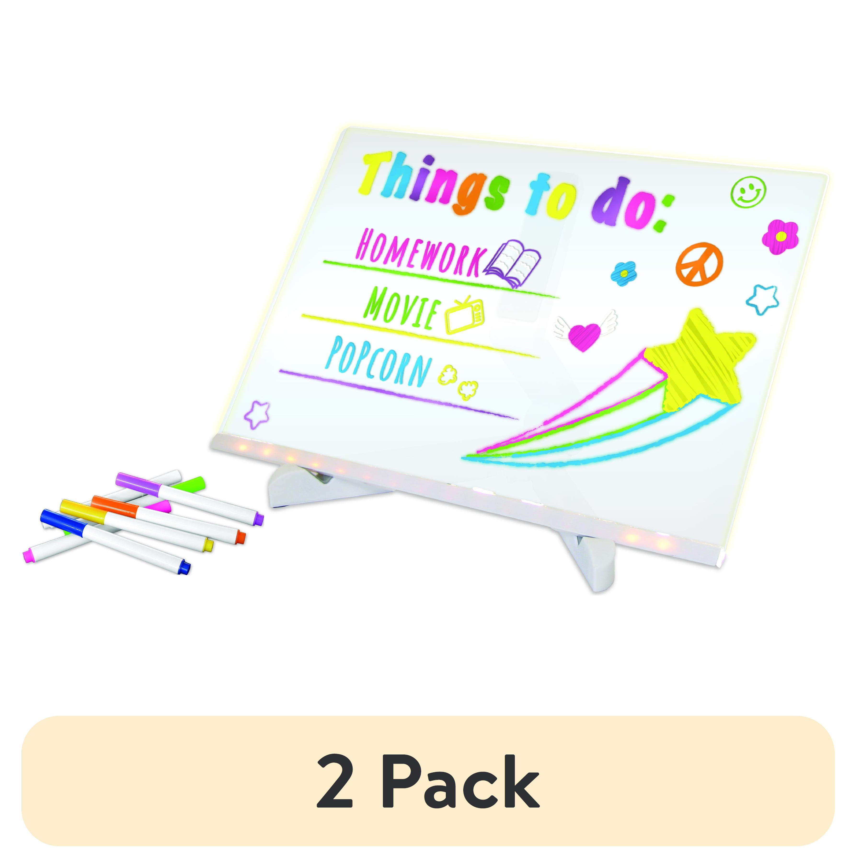 (2 pack) Space Light Acrylic 12 Inch Dry Erase Board with Light with 7 ...