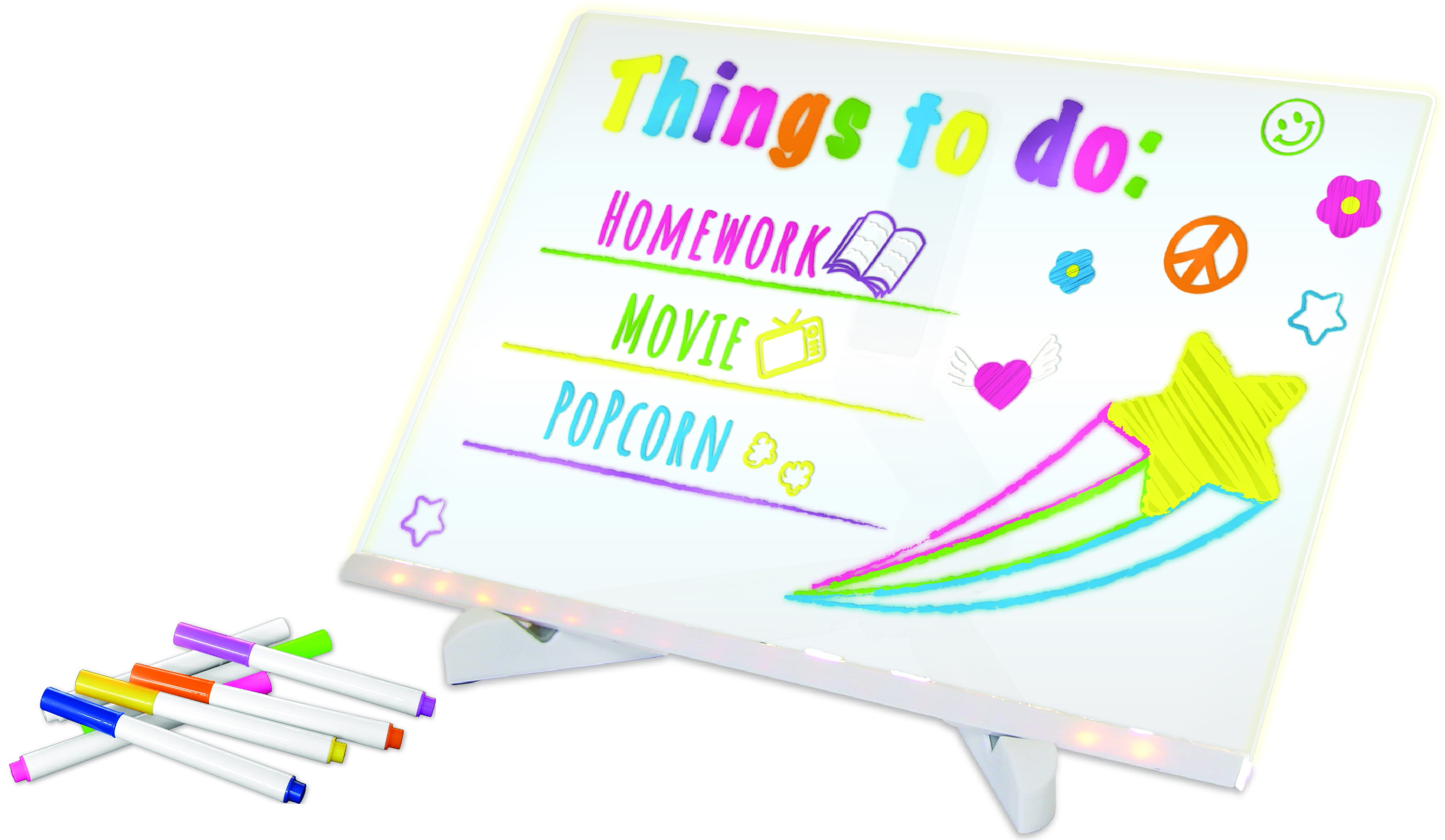 Space Light Acrylic 12 Inch Dry Erase Board with Light with 7 Color ...