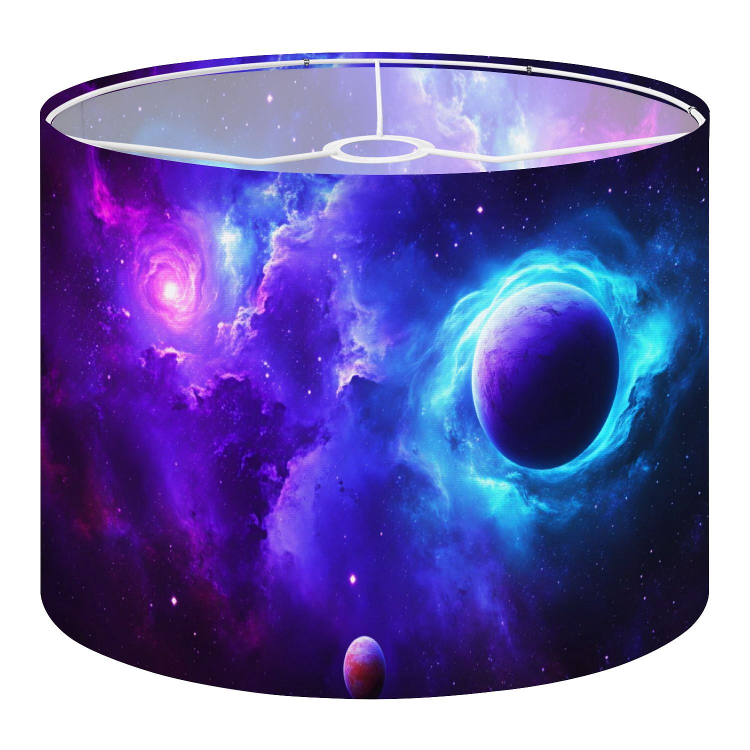 Space Linen Drum Lampshades Galaxy Stars Abstract Space Kids Room ...
