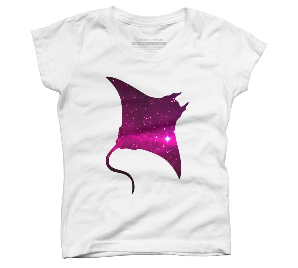 Space Manta Ray 2 Girls White Graphic Tee - Design By Humans XS ...