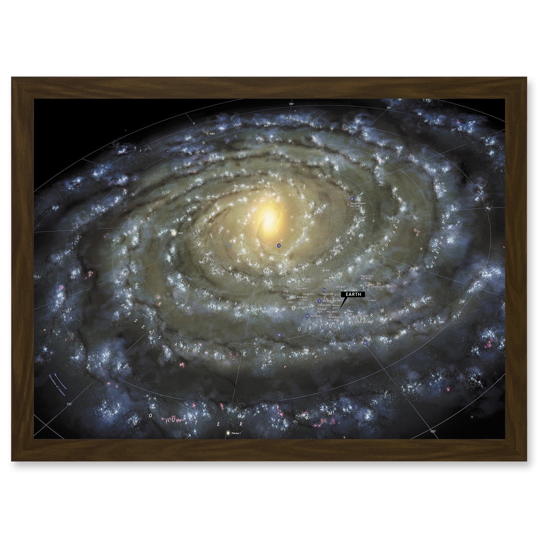 Space Map Milky Way Galaxy Spiral Stars Solar System Earth Diagram ...
