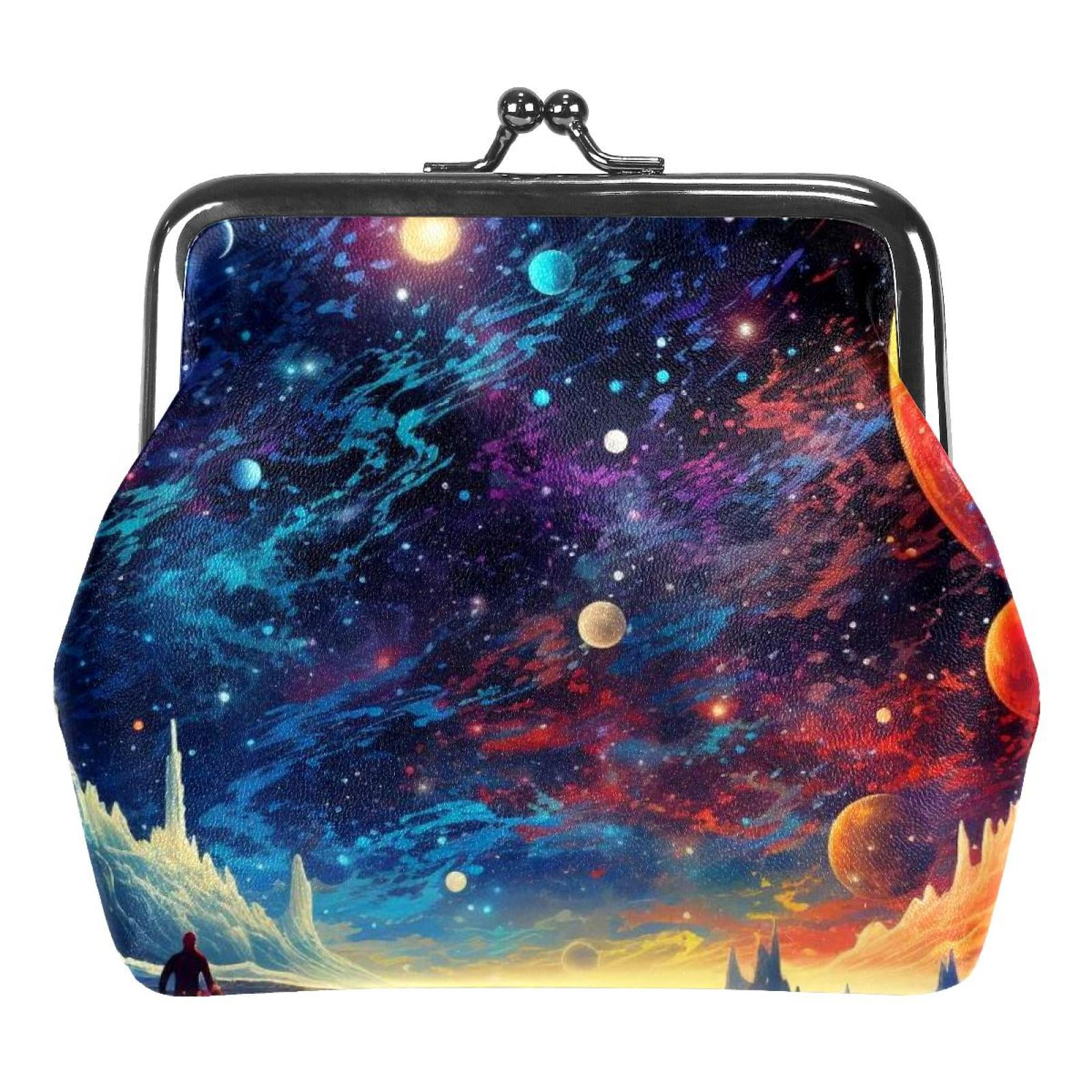 Space Men's Microfiber Coin Purse with Zinc Alloy Jaws - 4.3x4.7 in ...