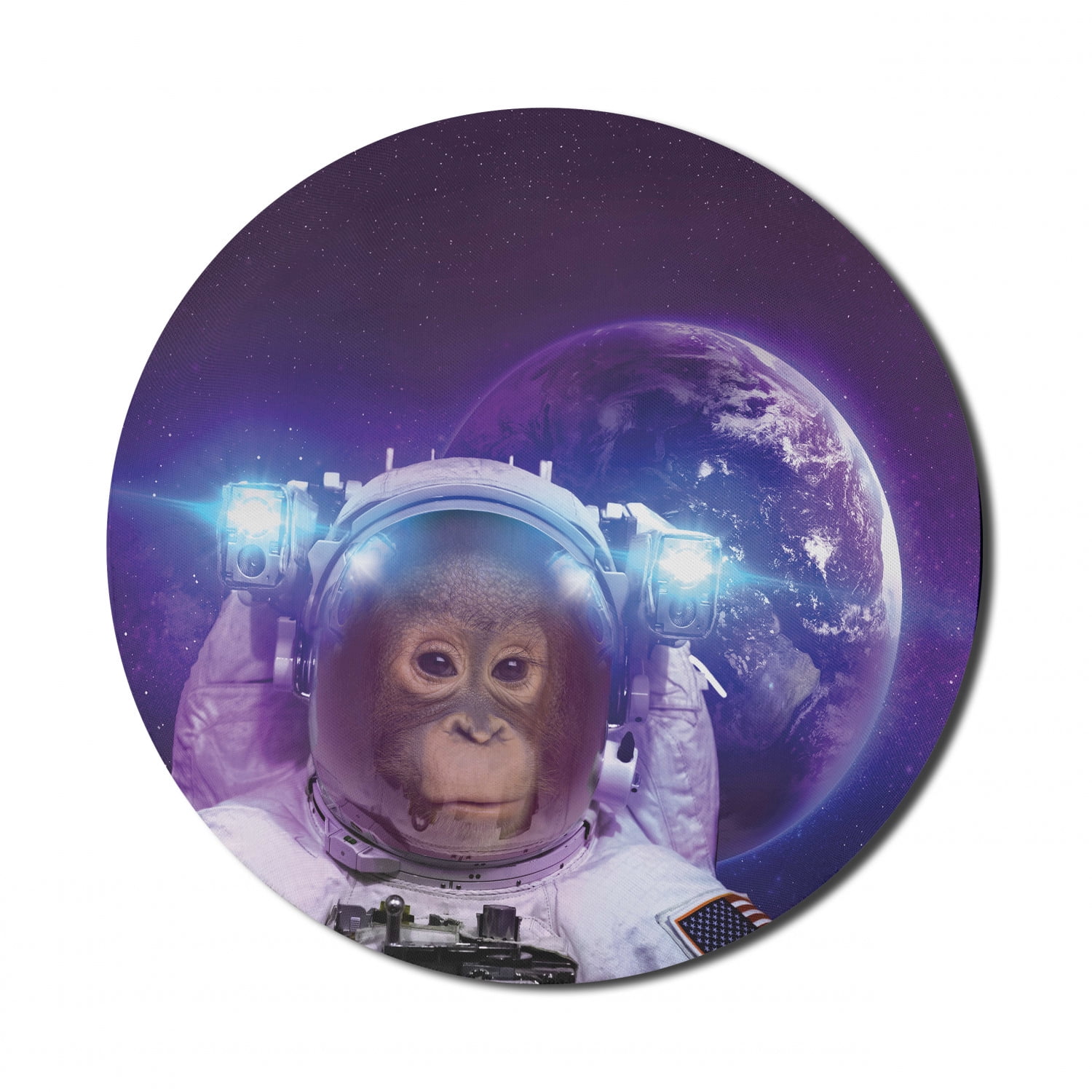 Space Mouse Pad for Computers, Astronaut Monkey on Outer Planet Earth ...