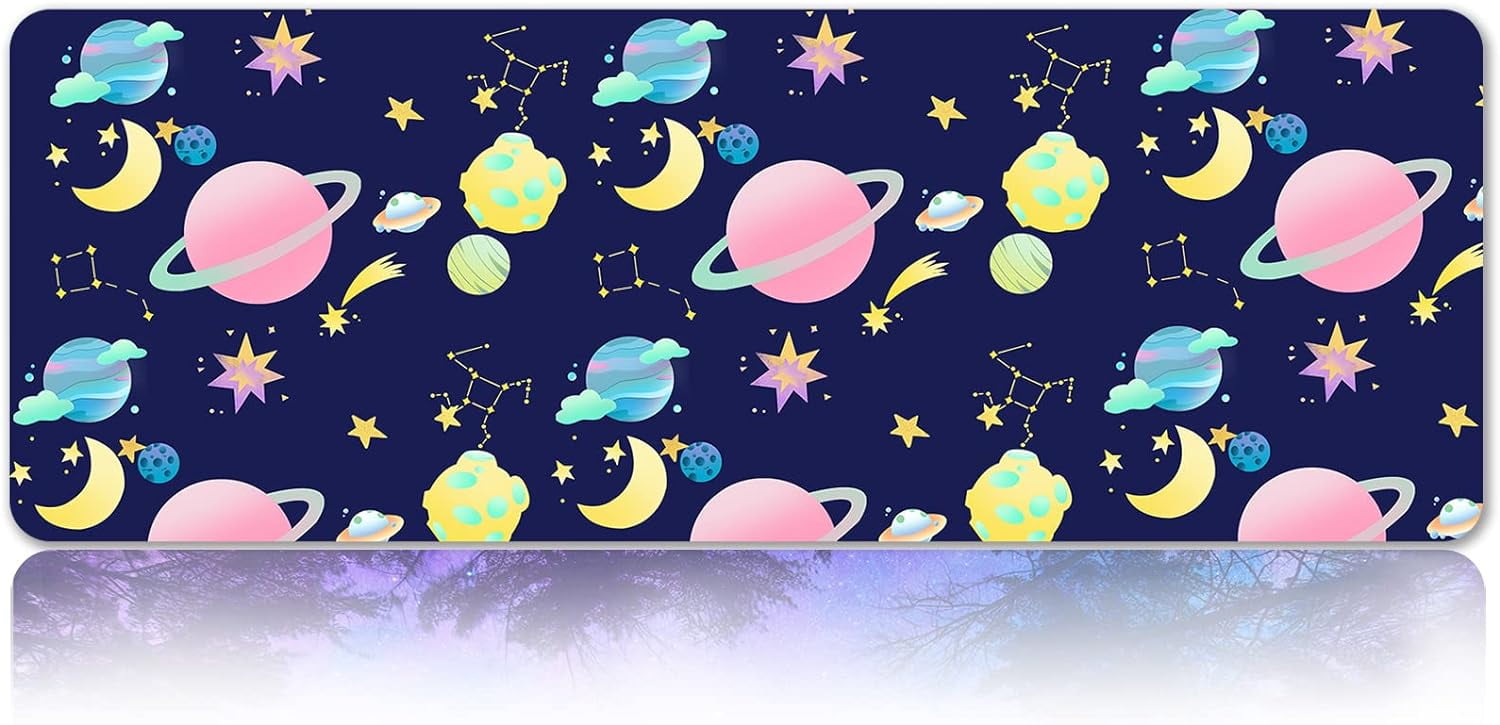 Space Mouse Pad Moon Planets Mousepad, XL Large Mouse Mat Colorful ...