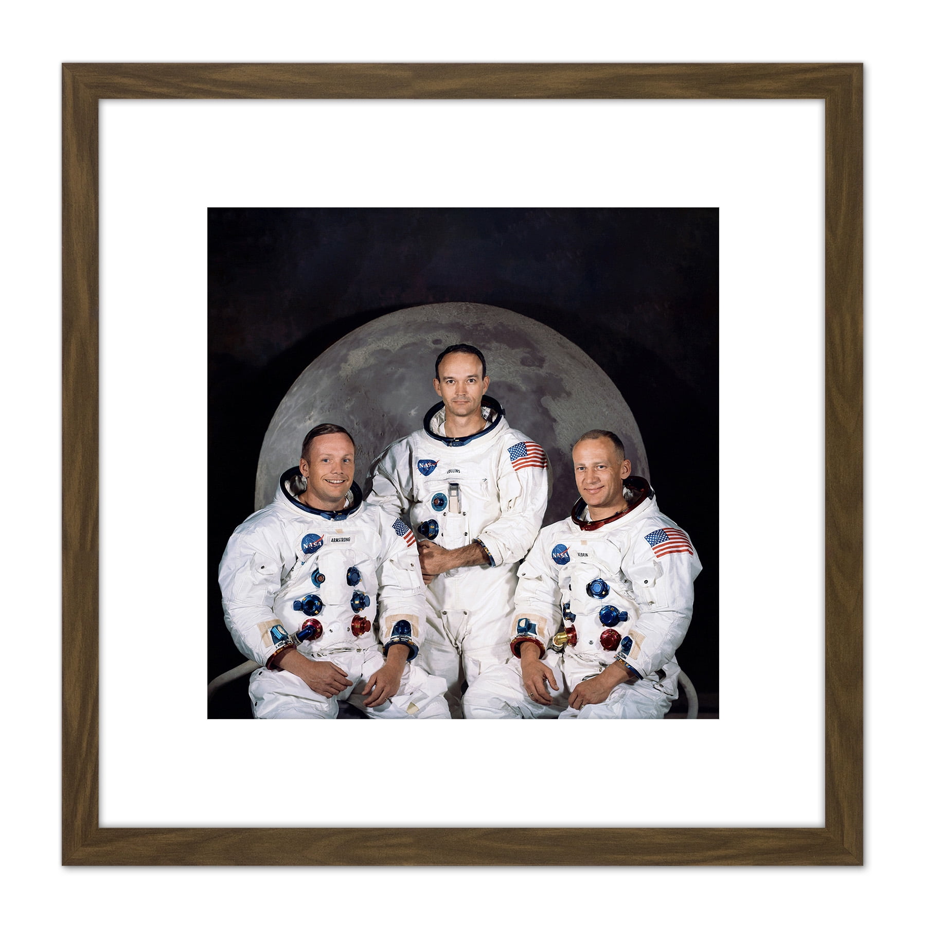 Space NASA Apollo 11 Crew Armstrong Collins Aldrin 8X8 Inch Square ...