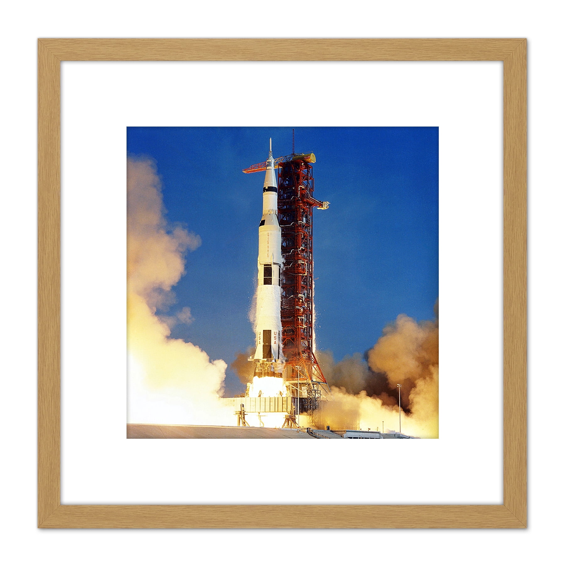 Space NASA Apollo 11 Rocket Launch Lift Off Photo 8X8 Inch Square ...