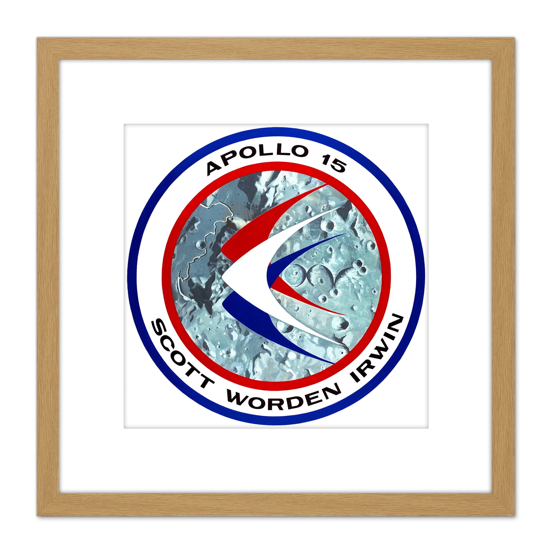 Space NASA Apollo 15 Mission Emblem Badge Patch 8X8 Inch Square Wooden ...