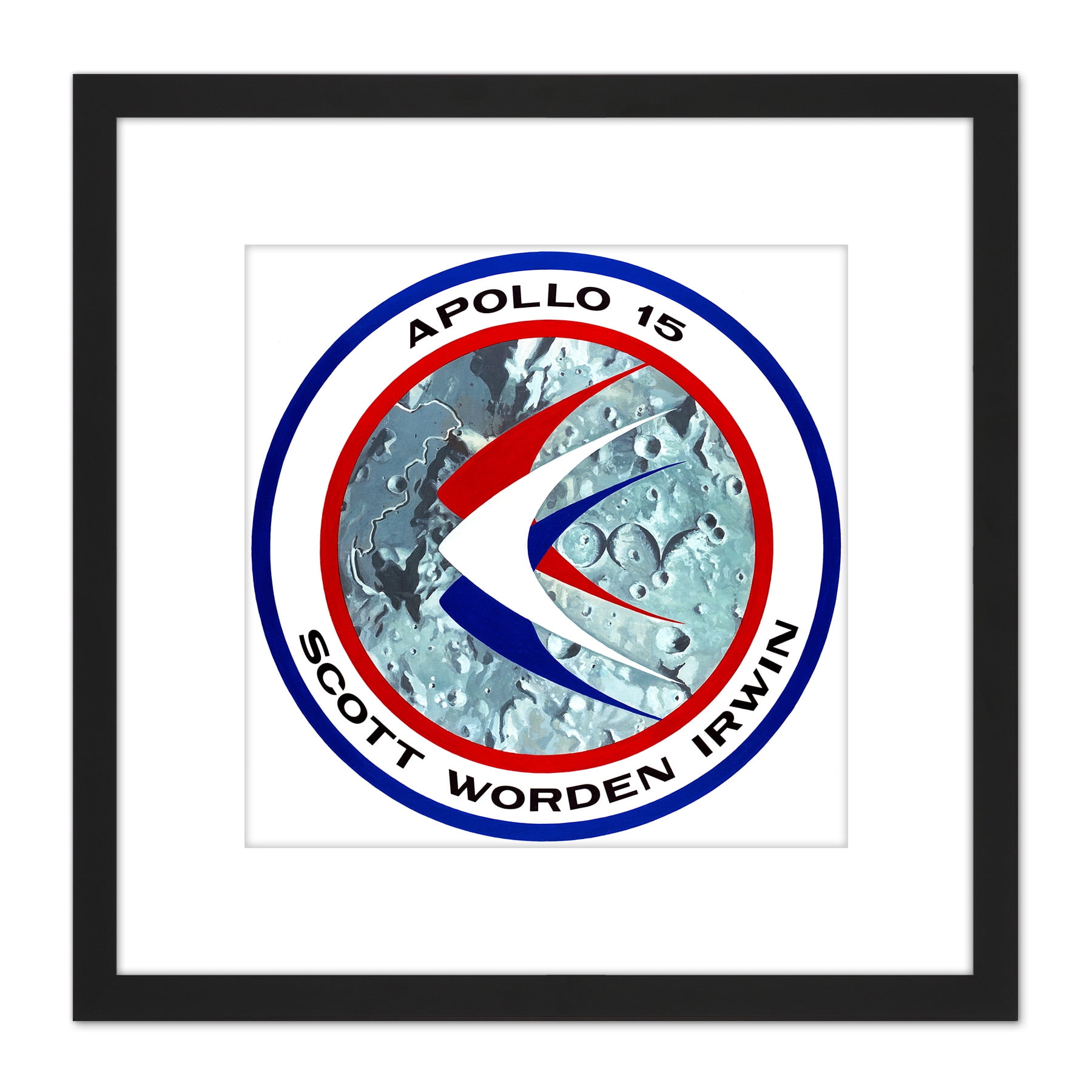 Space NASA Apollo 15 Mission Emblem Badge Patch 8X8 Inch Square Wooden ...