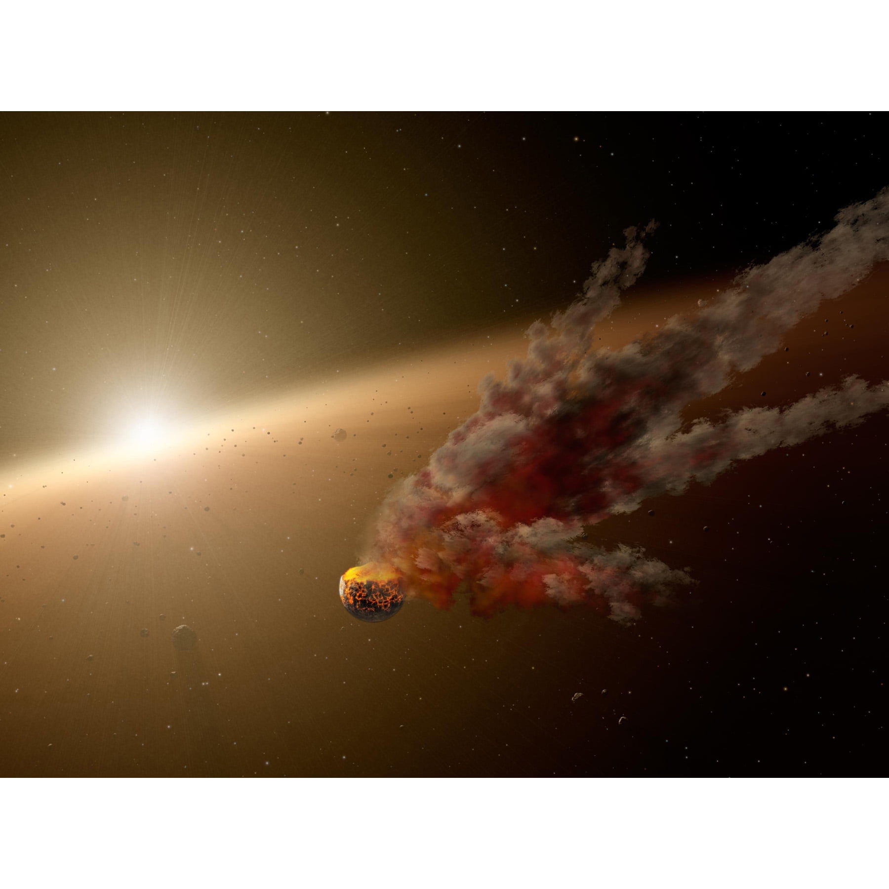 Space NASA Asteroid Collision Star Planet Illustration Extra Large XL ...