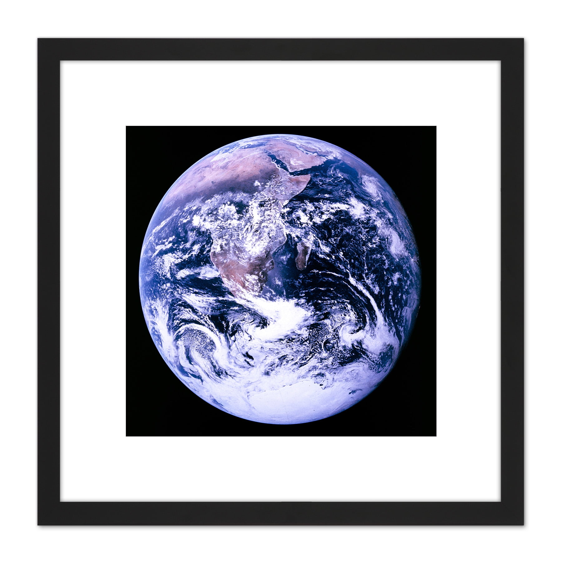 Space NASA Earth Apollo 17 Blue Marble Photograph 8X8 Inch Square ...