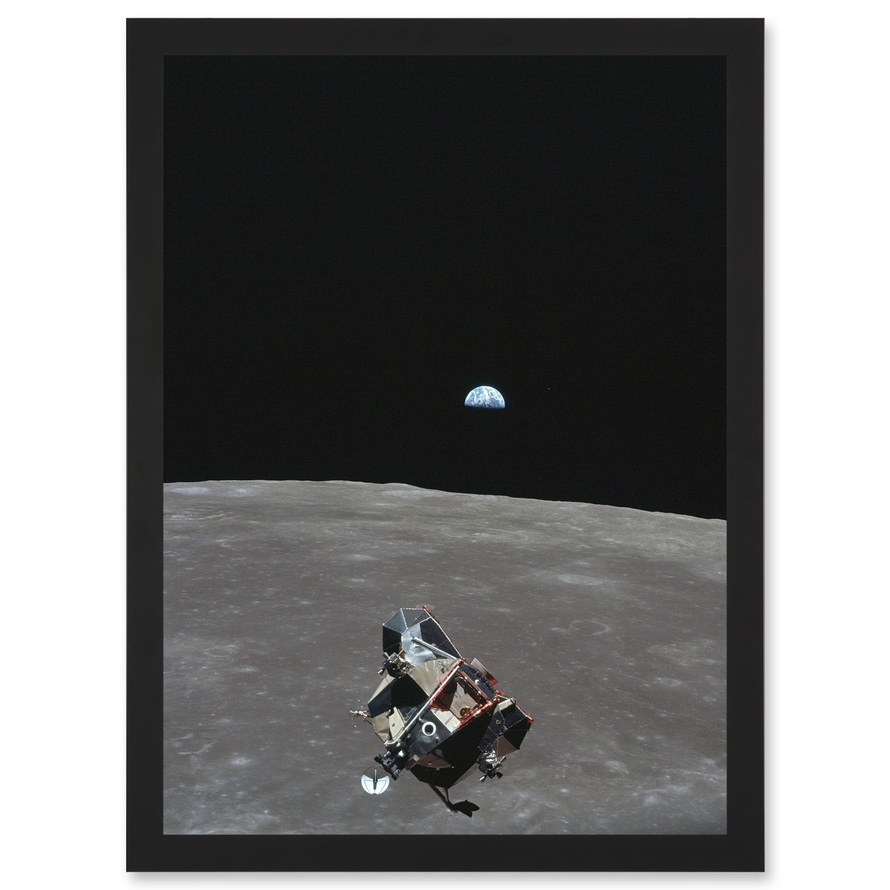 Space NASA Earth Moon Lunar Landing Module Earth USA Photo Artwork ...