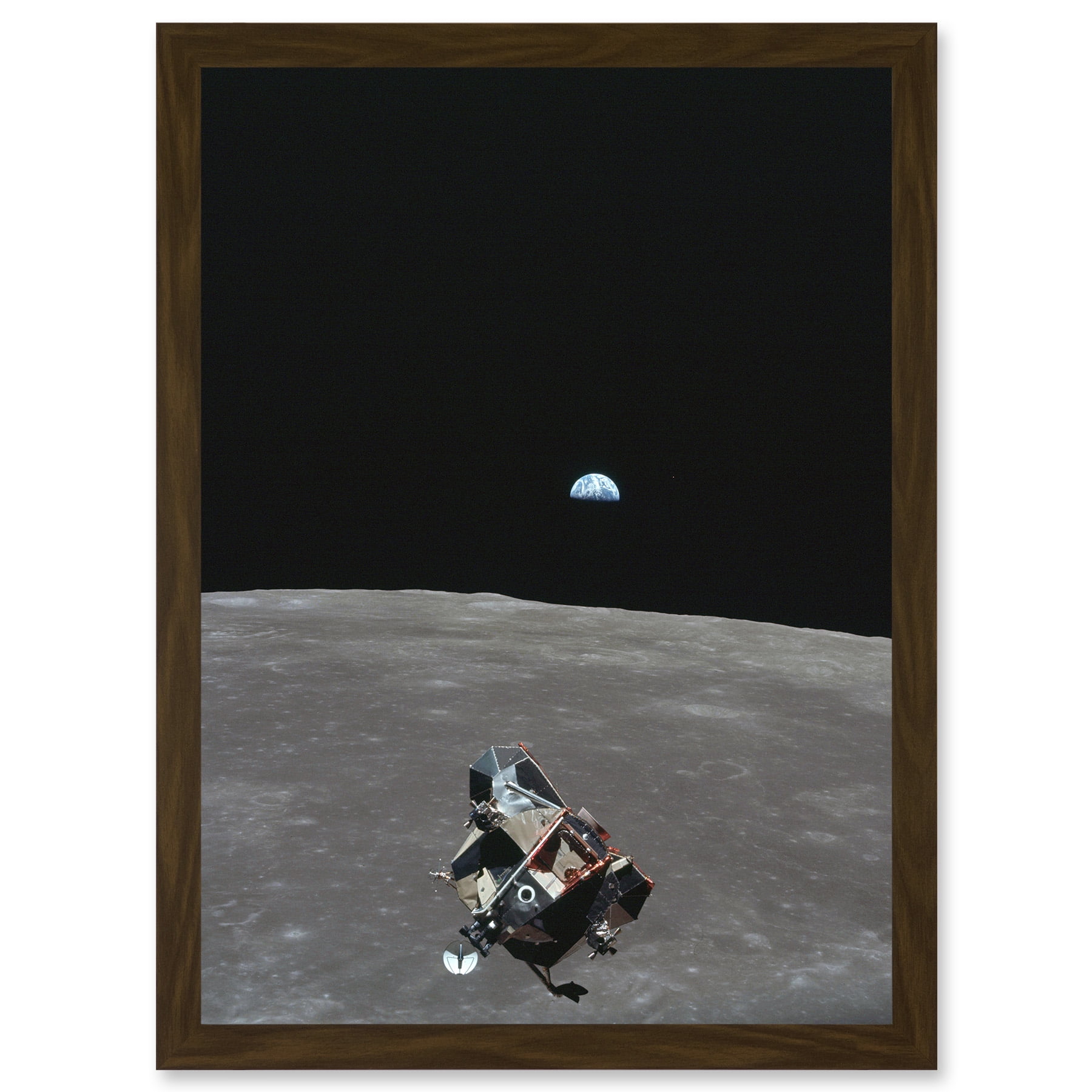 Space NASA Earth Moon Lunar Landing Module Earth USA Photo Artwork ...
