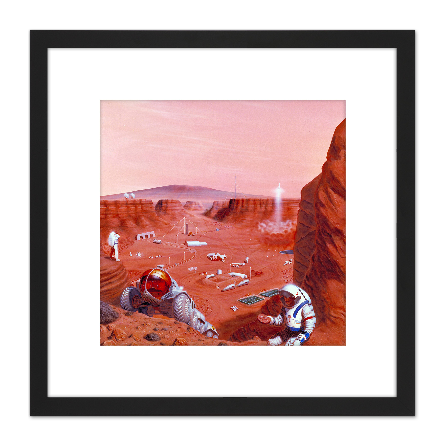 Space NASA Exploring Surface Mars Concept Illustration 8X8 Inch Square ...
