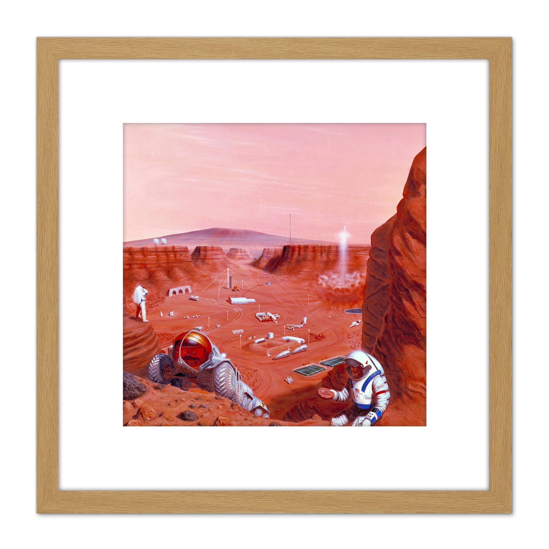 Space NASA Exploring Surface Mars Concept Illustration 8X8 Inch Square ...