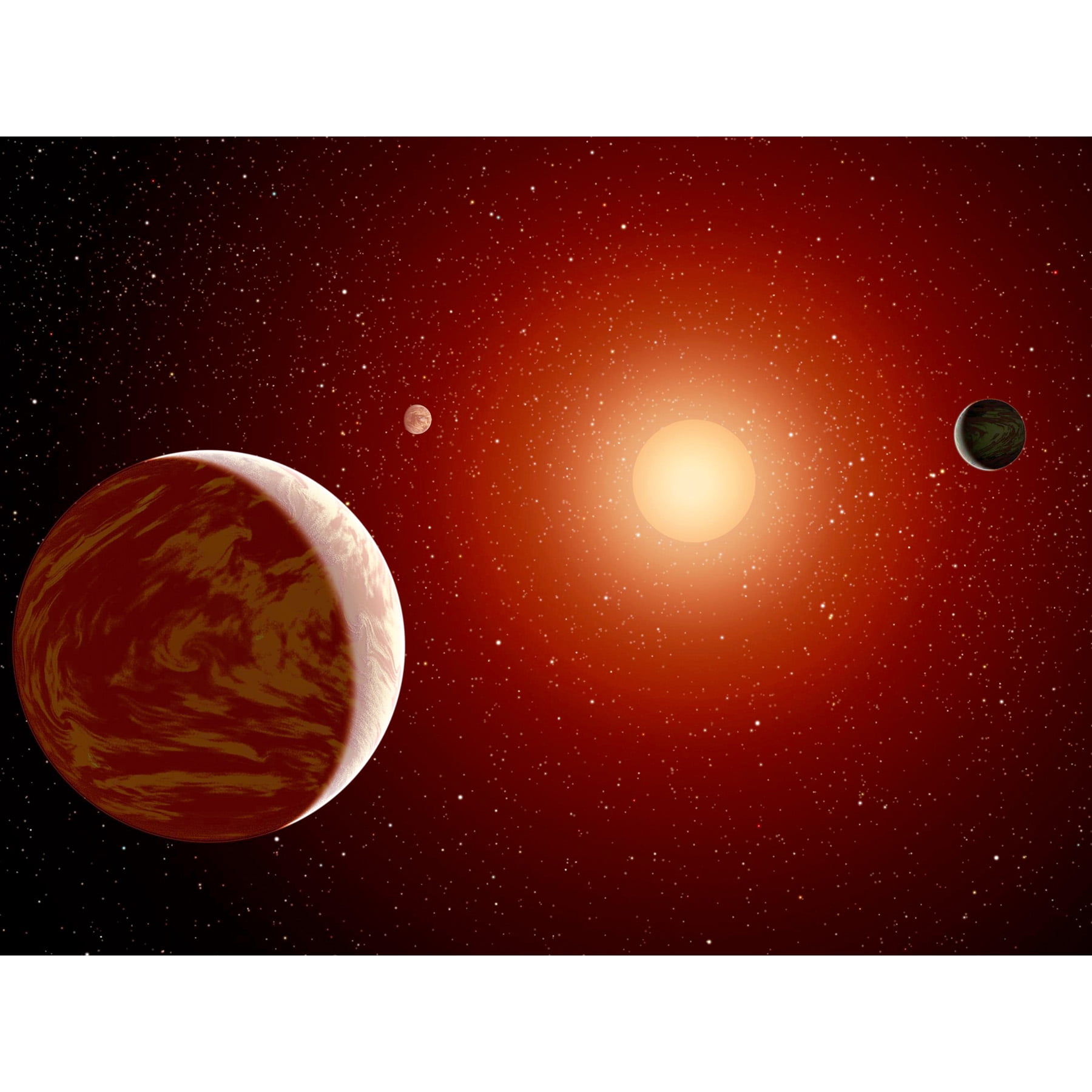 Space NASA Planets Around Red Star Concept Illustration Extra Large XL ...