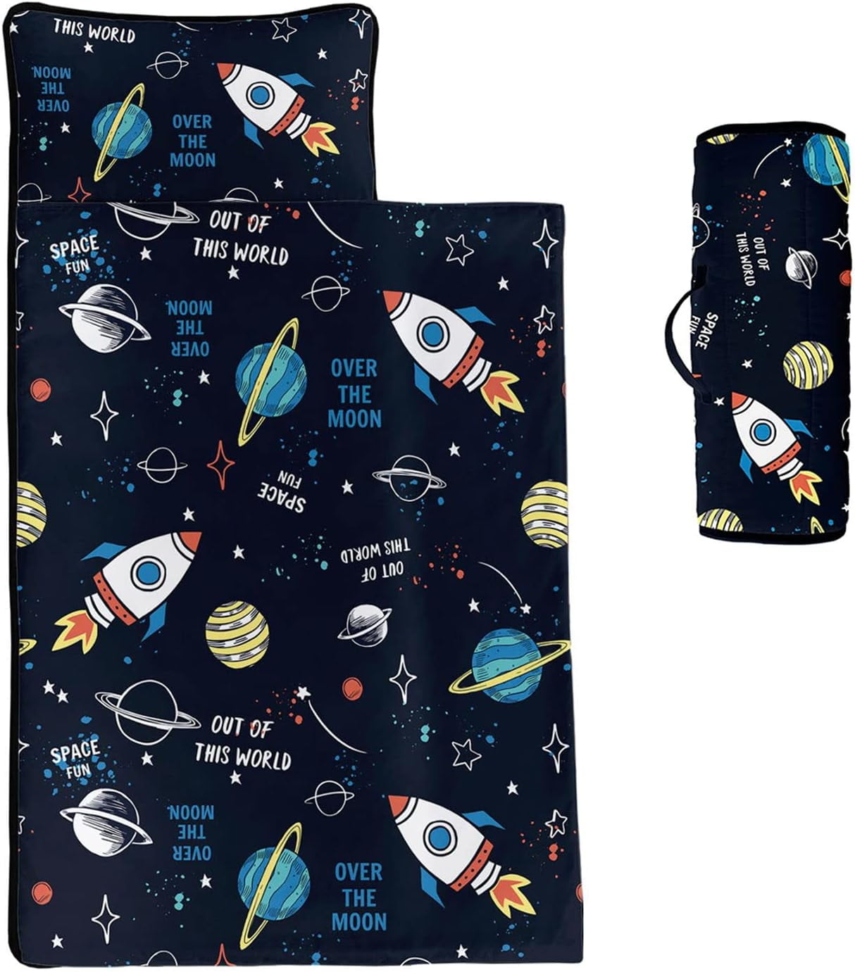 Space Nap Mat - Space Ship Galaxy Sleeping Bag with Removable Pillow ...