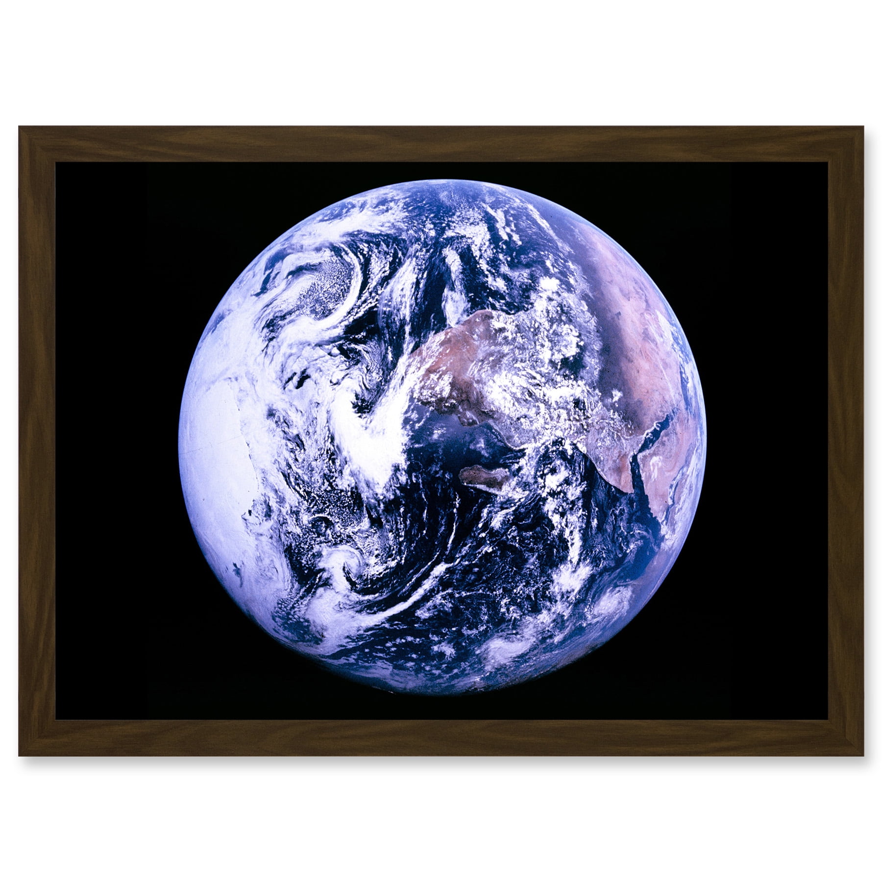 Space Nasa Earth Apollo 17 Blue Marble Photograph Artwork Framed Wall ...