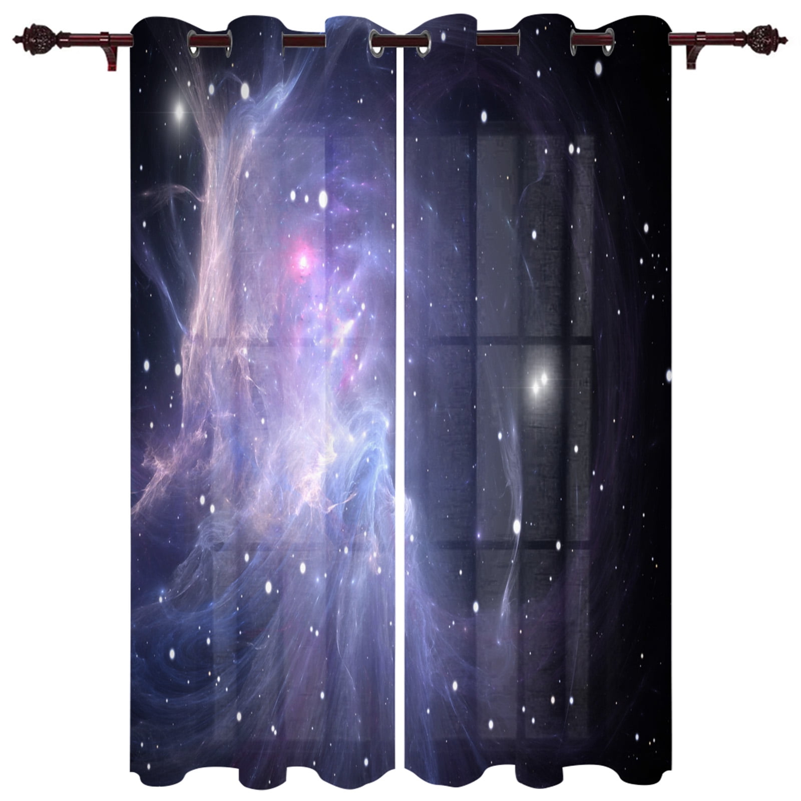 Space Nebula Galaxy Window Curtains Living Room Fabric Drapes Curtain Home r Curtains for ...