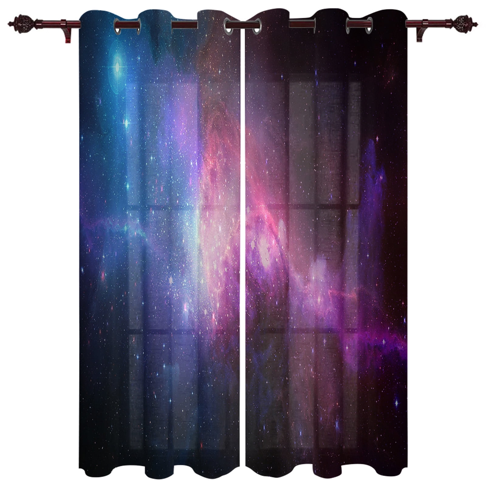 Space Nebula Galaxy Window Curtains Living Room Fabric Drapes Curtain Home r Curtains for ...