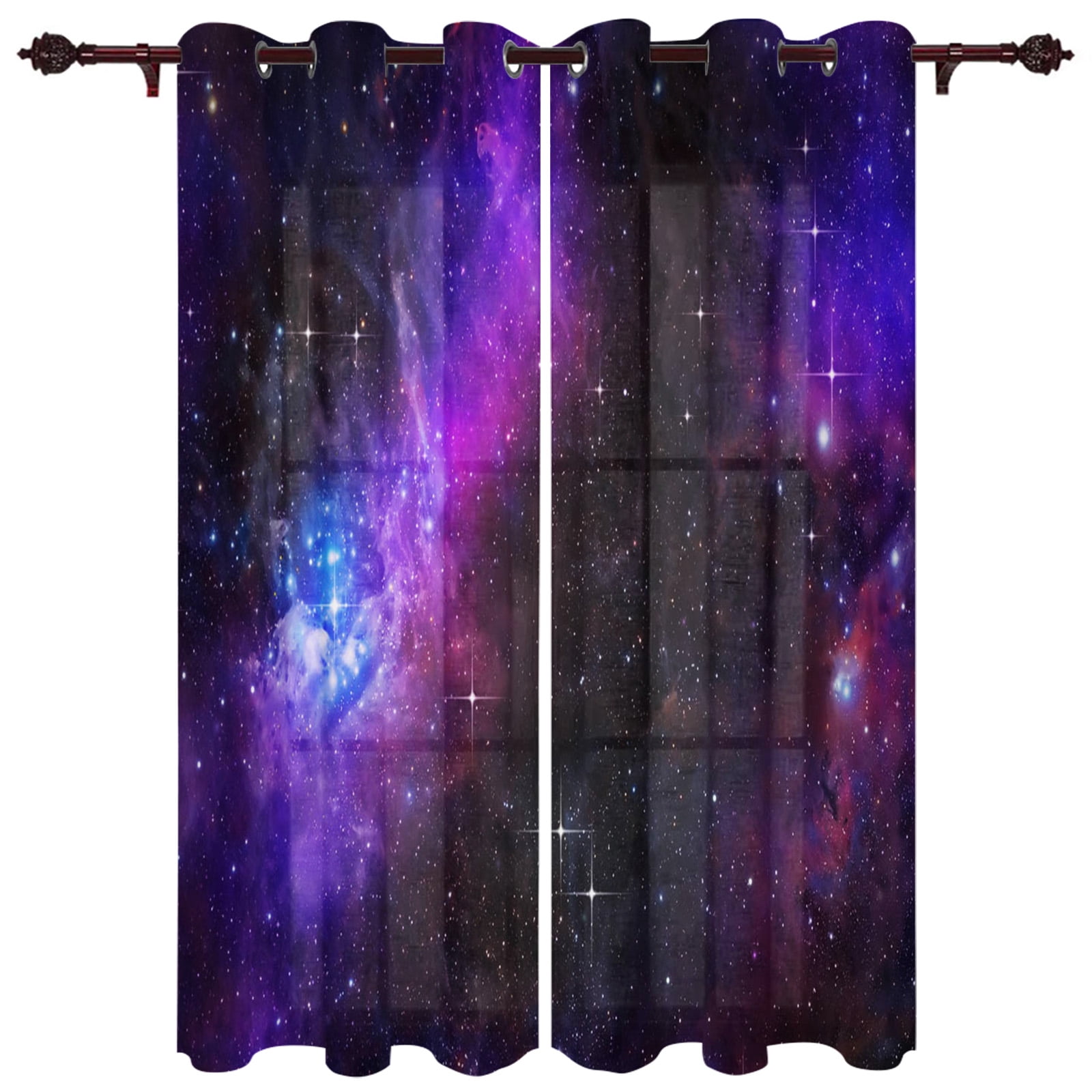 Space Nebula Galaxy Window Curtains Living Room Fabric Drapes Curtain Home r Curtains for ...