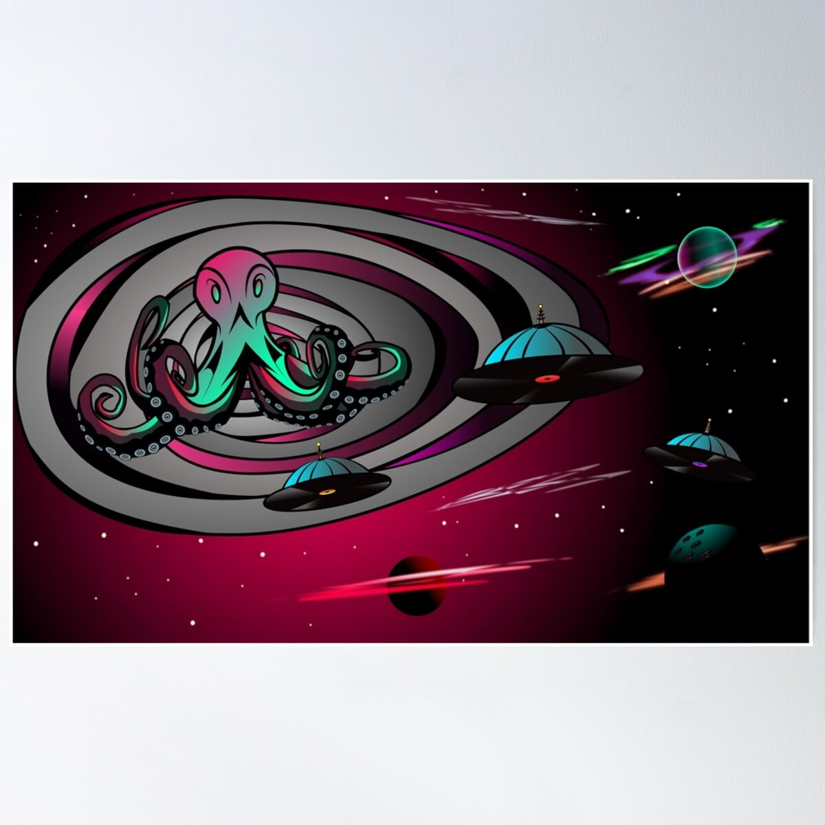 Space Octo From The Void Poster Wall Art, Modern Wall Decor For Living ...