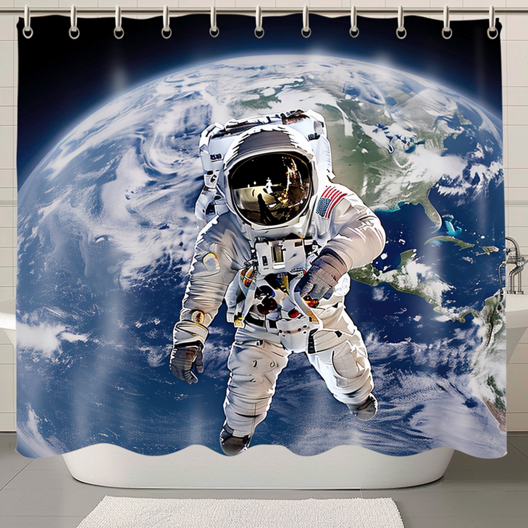 Space Odyssey Shower Curtain Hyper Realistic Astronaut Design for ...