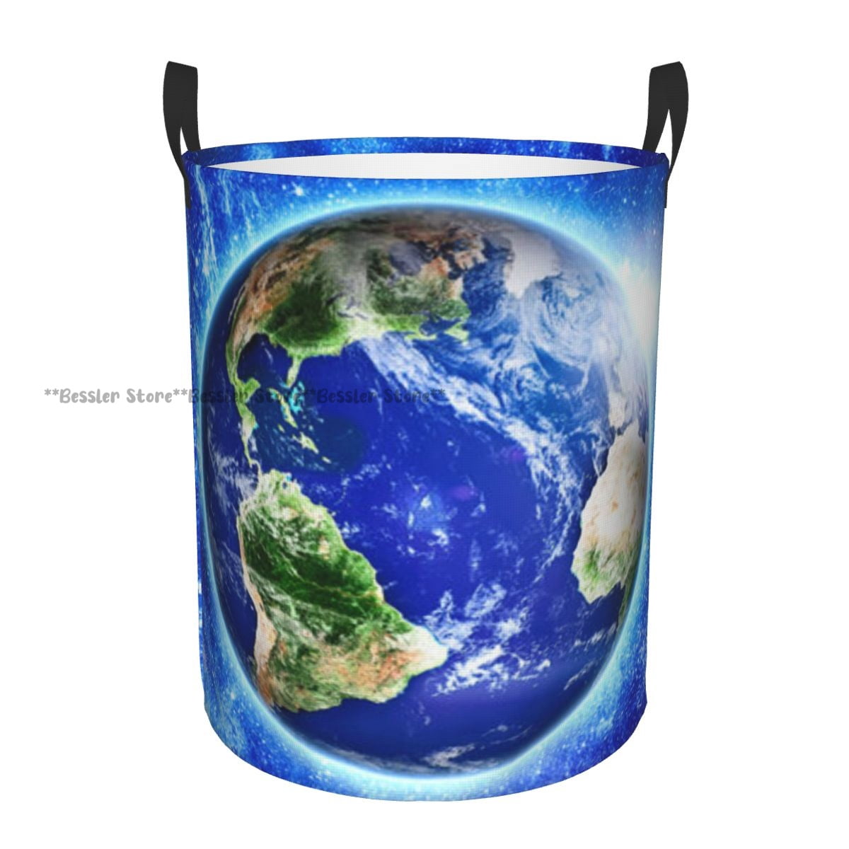 Space Over Blue Planet Earth Laundry Basket Folding Dirty Clothes Toys ...