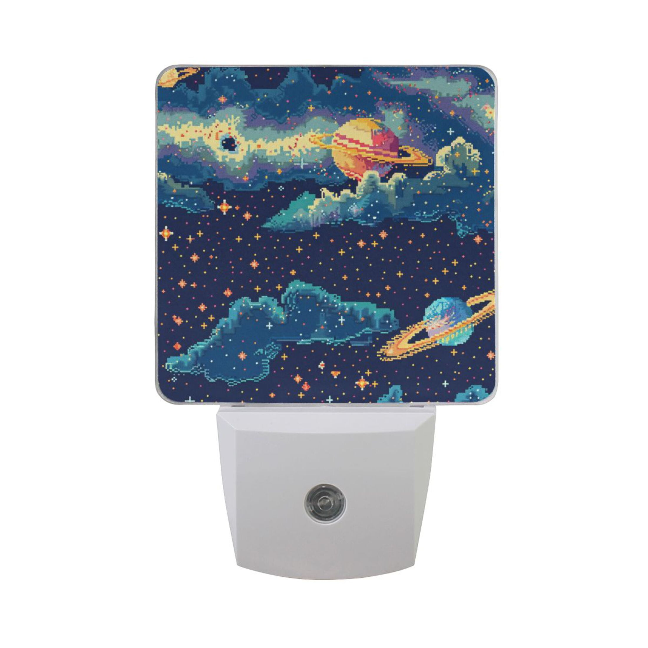 Space Pixel Style Night Light 2 Pack LED Nightlight Plug into Wall Dusk ...