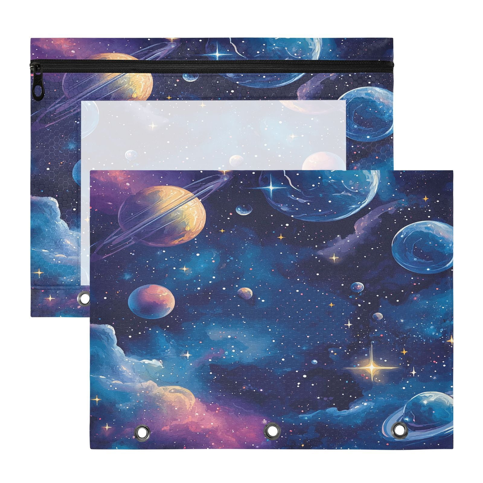 Space Planet A4 Pencil Pouch 3 Ring Zipper Pencil Pouches Pencil Case ...