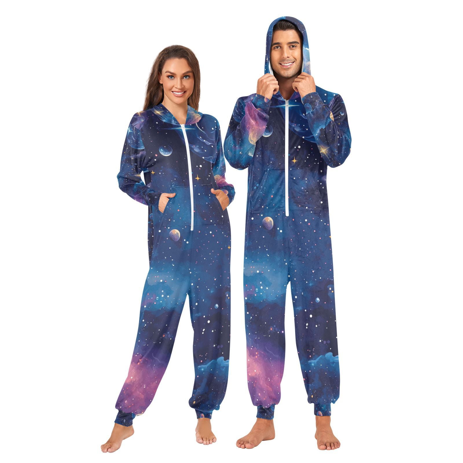 Space Planet Adult Onesie Pajamas Slim Fit Christmas One Piece Suit Pjs ...