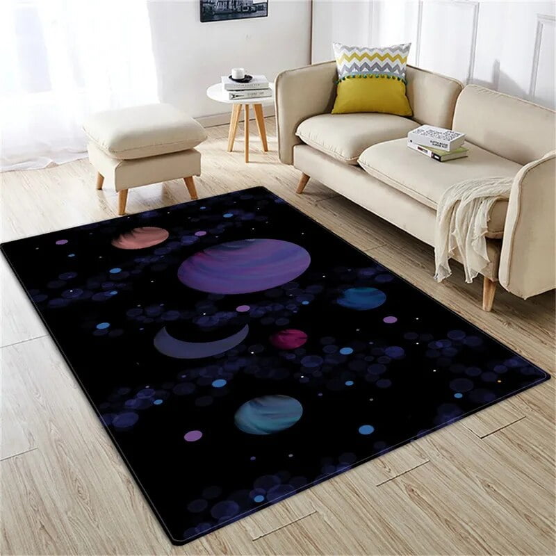 Space Planet Carpet Starry Sky Carpets In The Living Room Rug Illusion ...