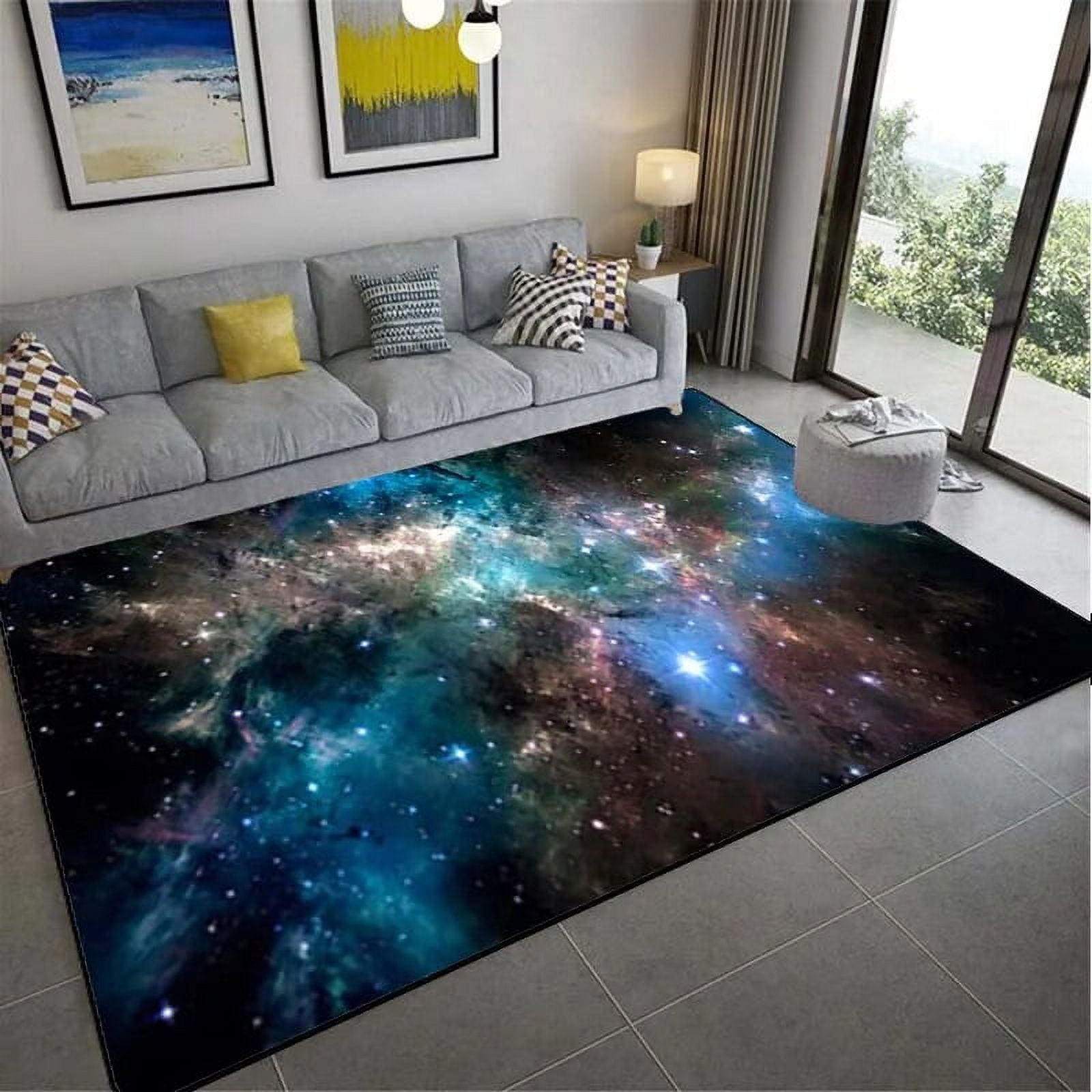 Space Planet Carpet Starry Sky Carpets In The Living Room Rug Illusion ...