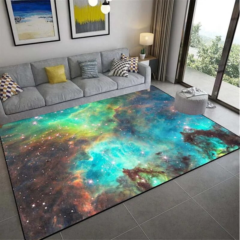 Space Planet Carpet Starry Sky Carpets In The Living Room Rug Illusion ...