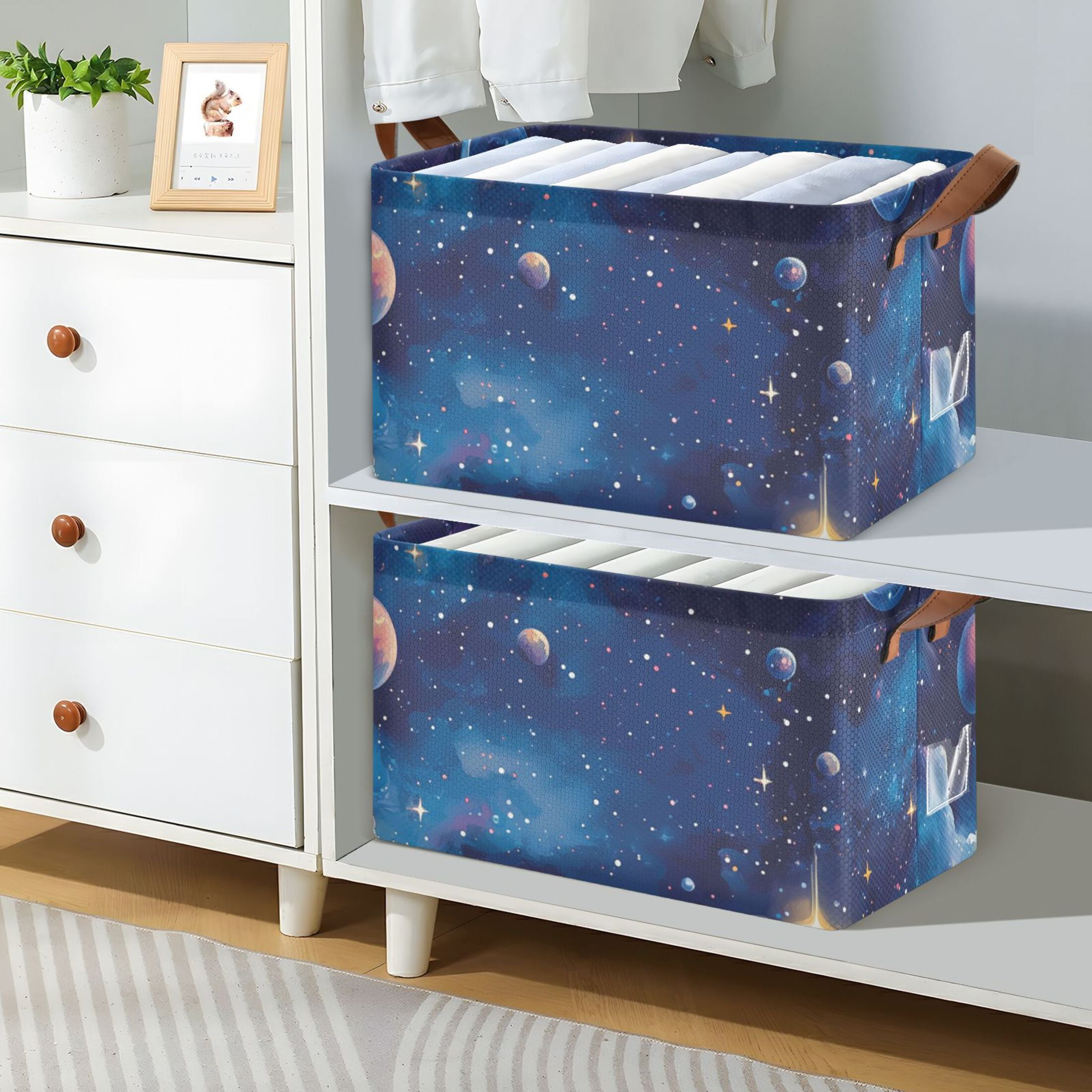 Space Planet Foldable Storage Large Fabric Storage Baskets Organizer ...