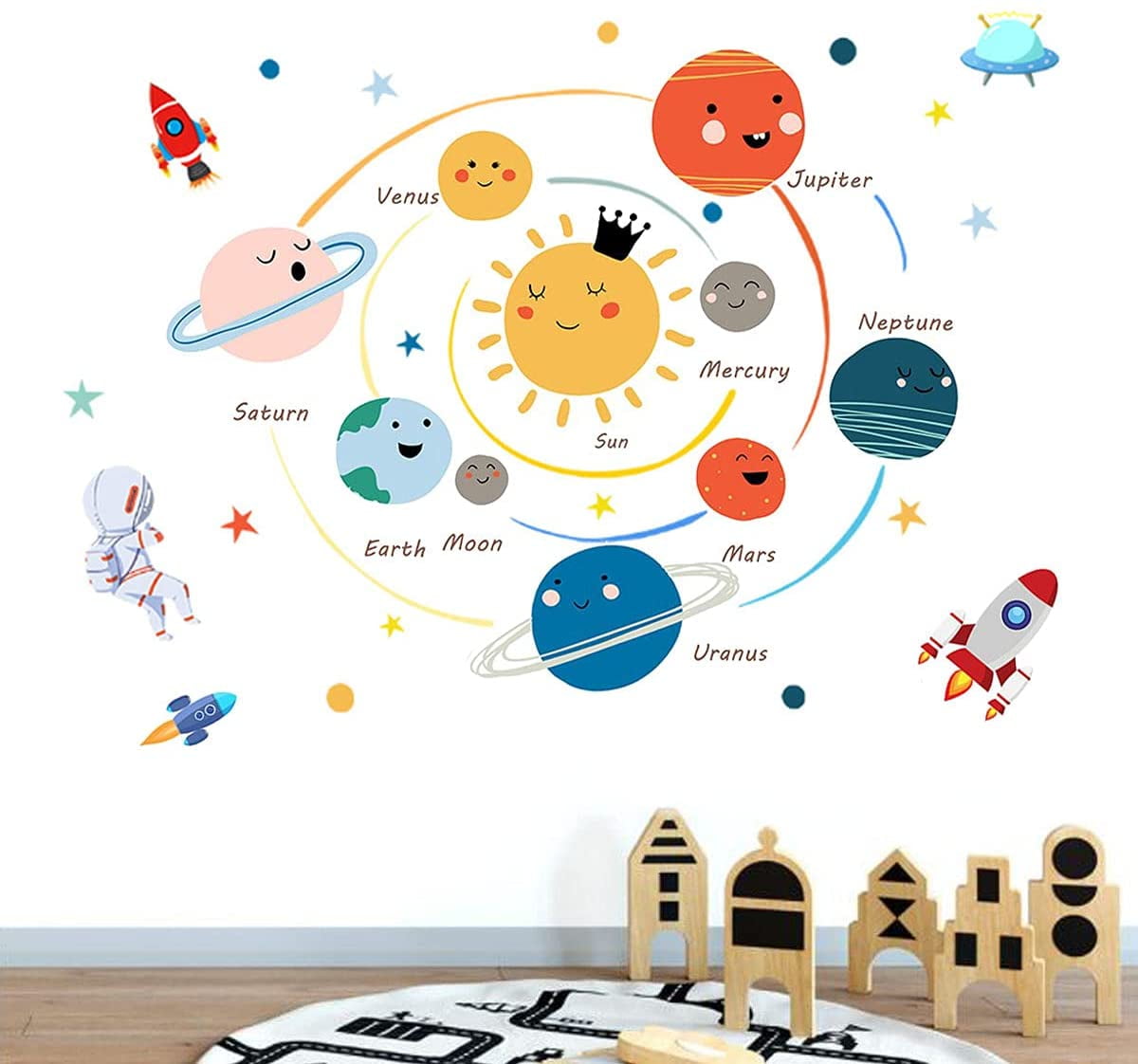 Space Planet Wall Stickers for Kids Room,Baby and Child Room Wall ...