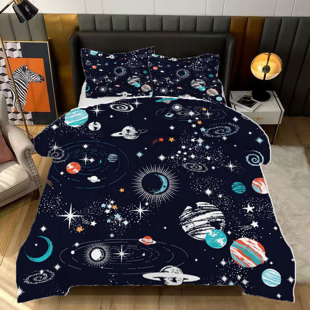 Space Planets Constellation Comforter Set Queen Size Bedding Set For ...