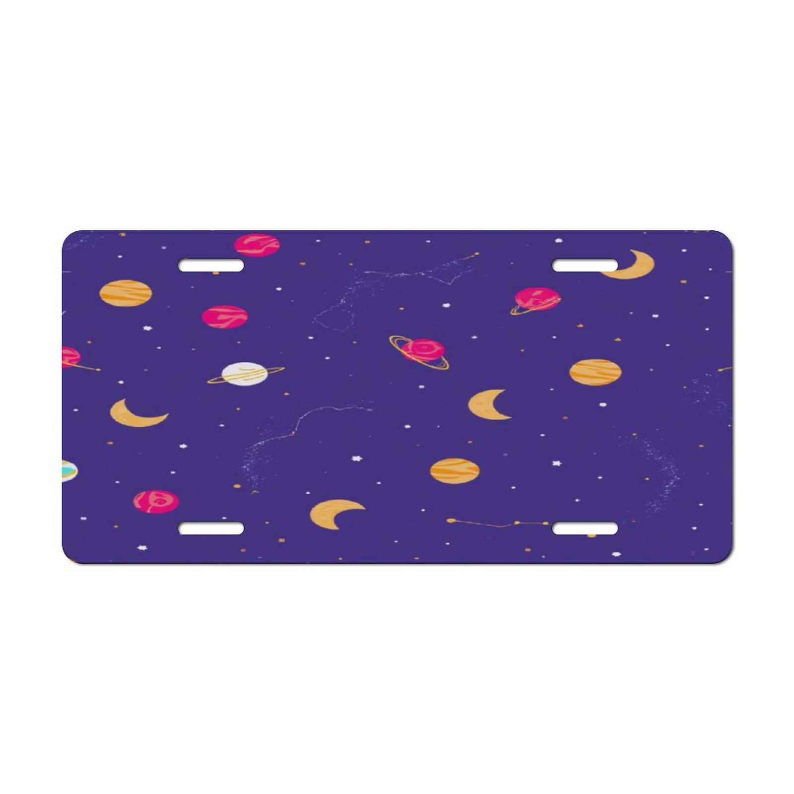 Space Planets And Moons Pattern Car Decorative Front License Plate ...