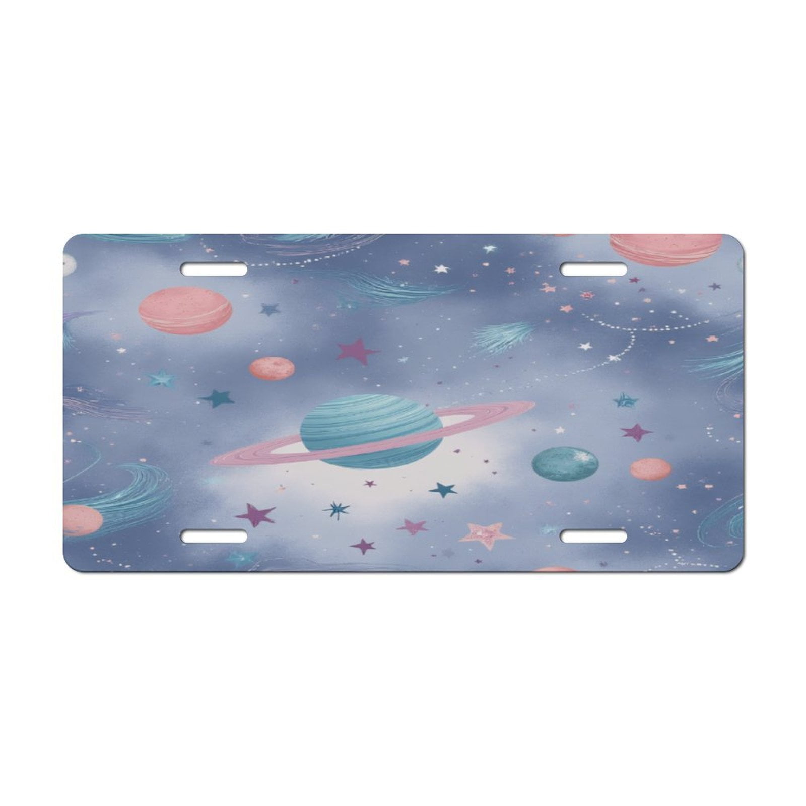 Space Planets And Stars Pattern Car Decorative Front License Plate ...