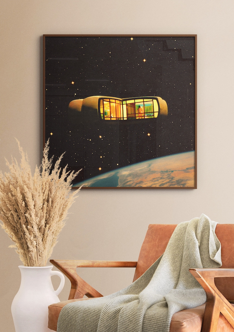 Space Pod | Retro Futuristic Art | Sci-Fi Poster | Surreal Space ...