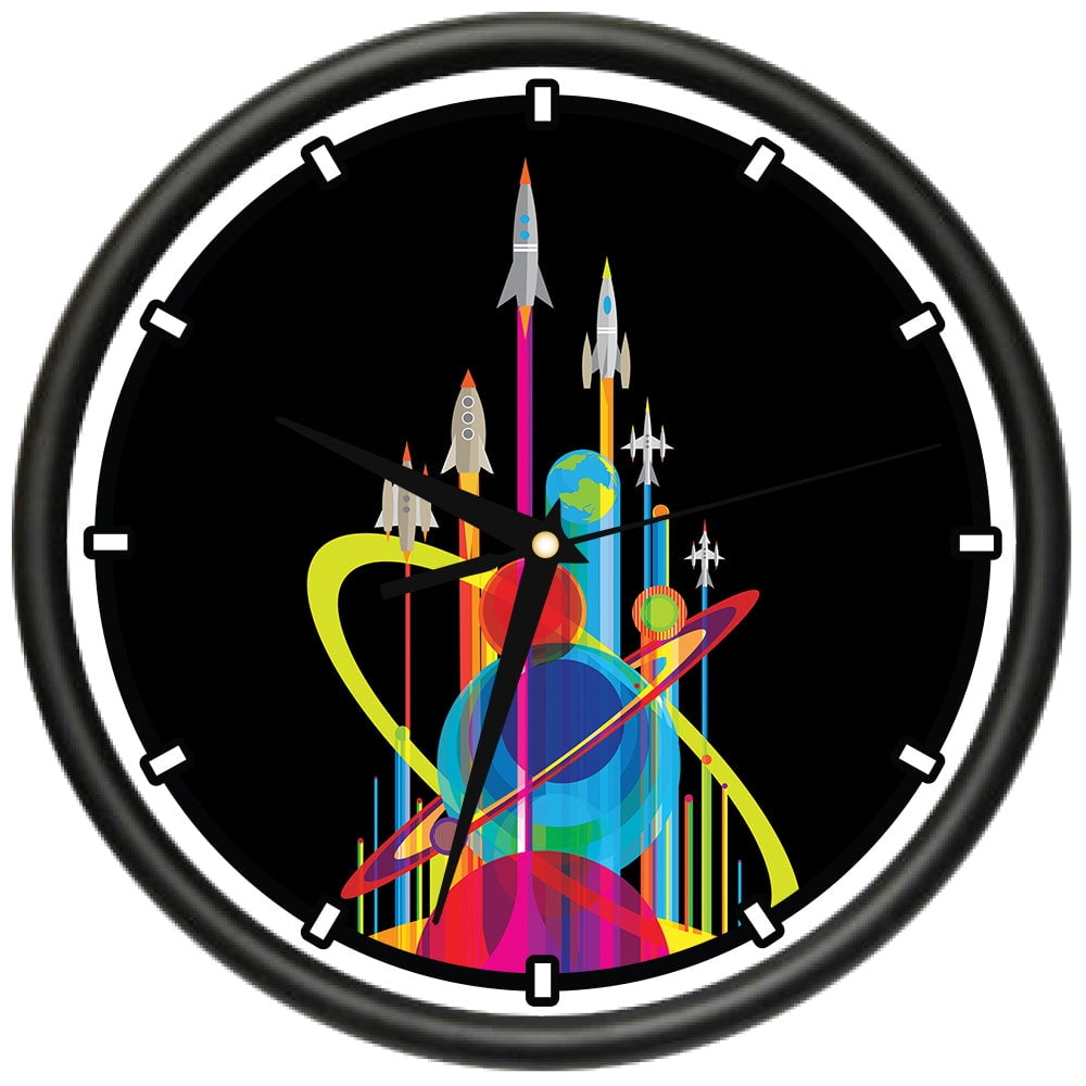 Space Poster Design Wall Clock | Precision Quartz Movement | Décor For ...
