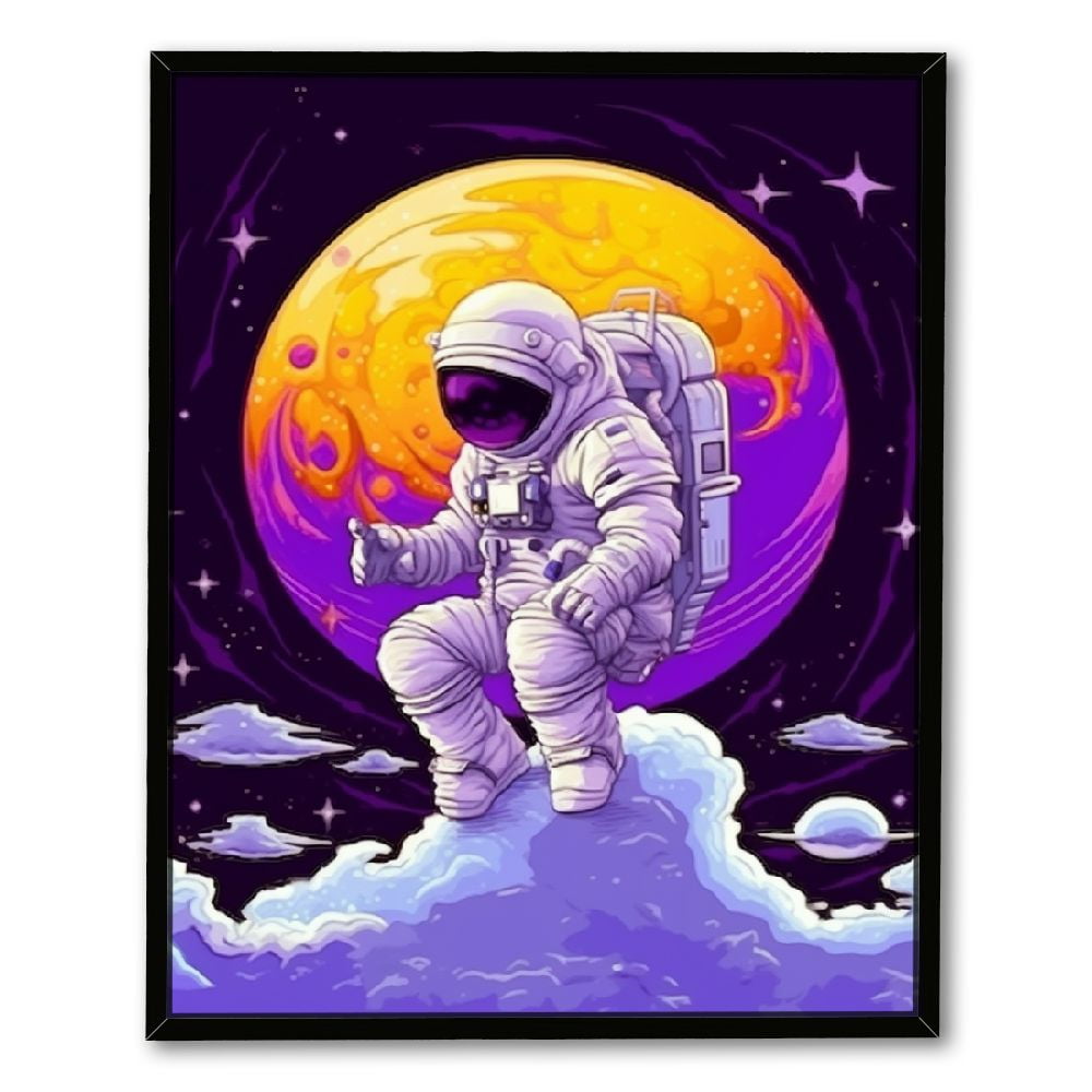 Space Posters,Cartoon Space Wall Art Poster, Canvas ,Funny Universe ...